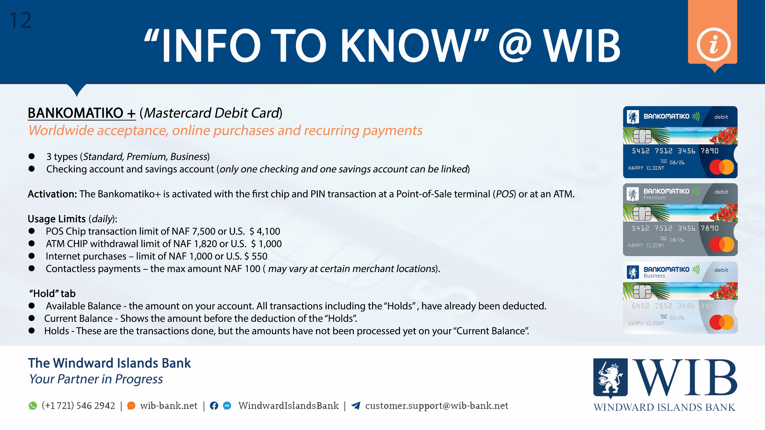 Info to know 12 - Bankomatiko+ (Mastercard debit card) - The Windward ...