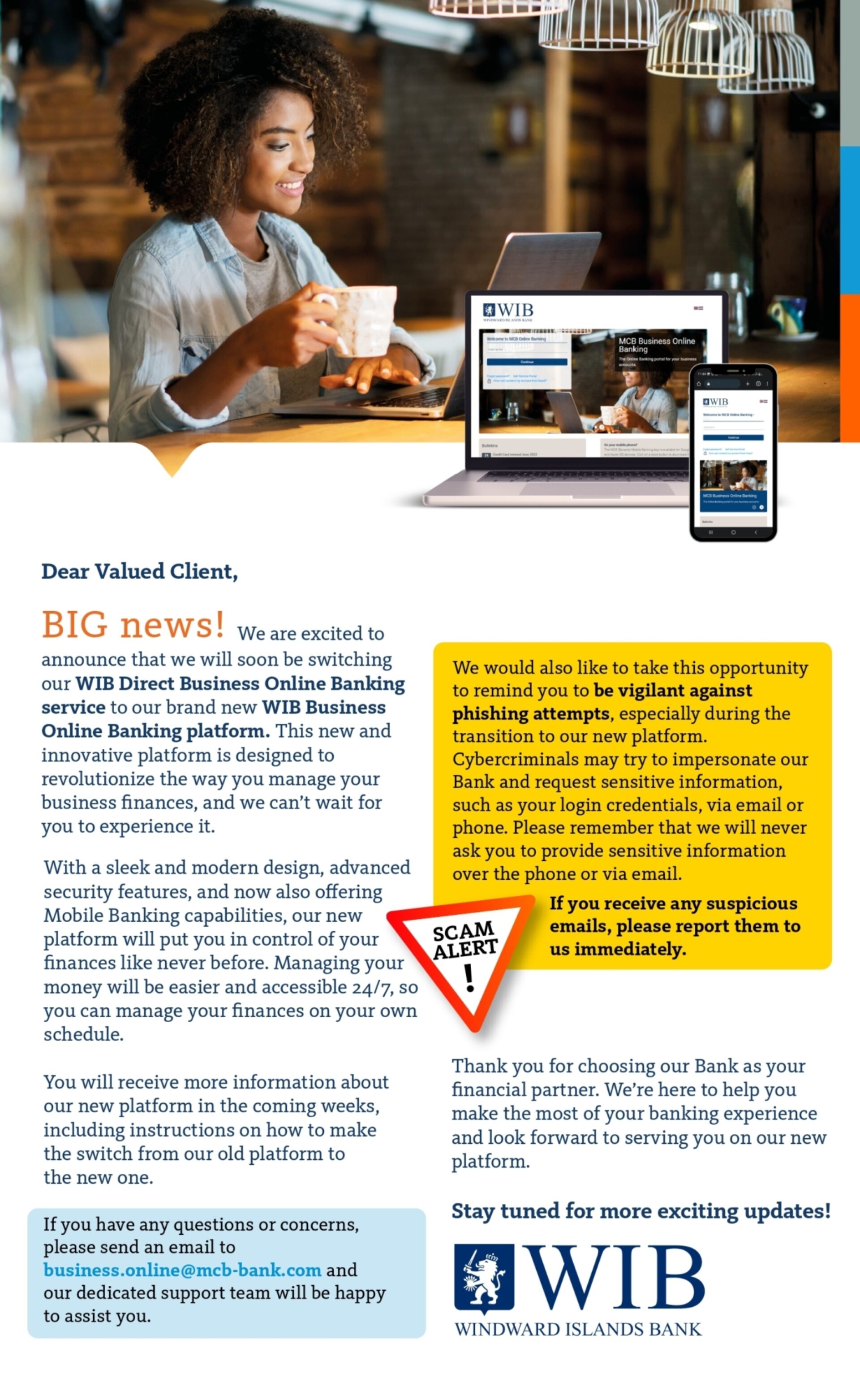 WIB Business Online Banking S - The Windward Islands Bank