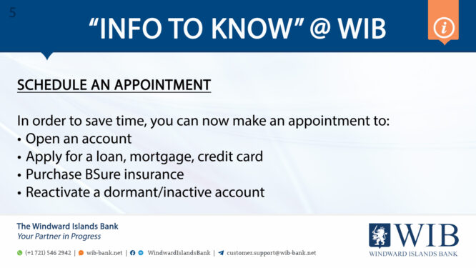 Info to know 1 - identification - The Windward Islands Bank