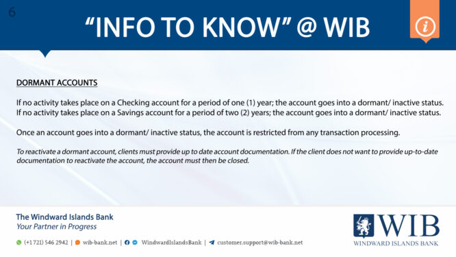 Info to know 4 - Deceased Account Holders - The Windward Islands Bank