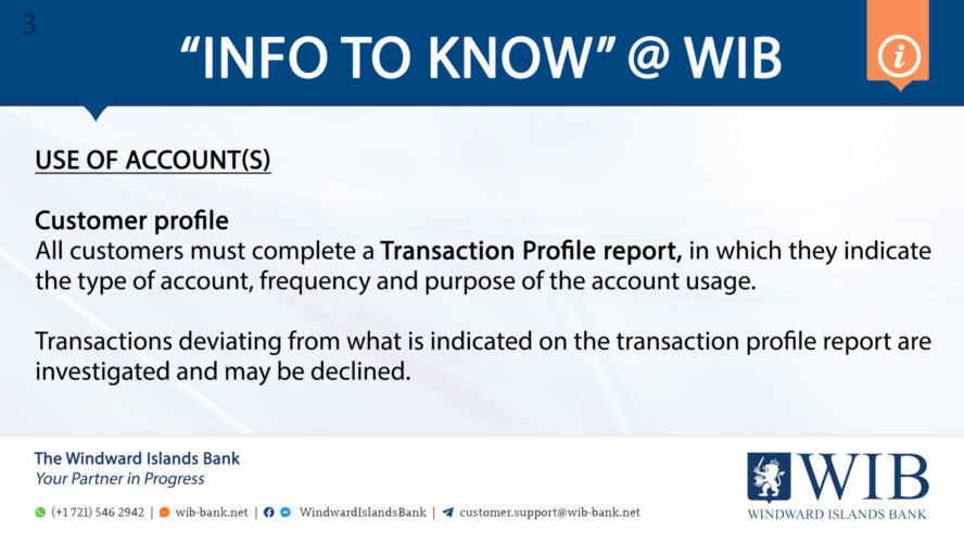 Info to know @ WIB - The Windward Islands Bank