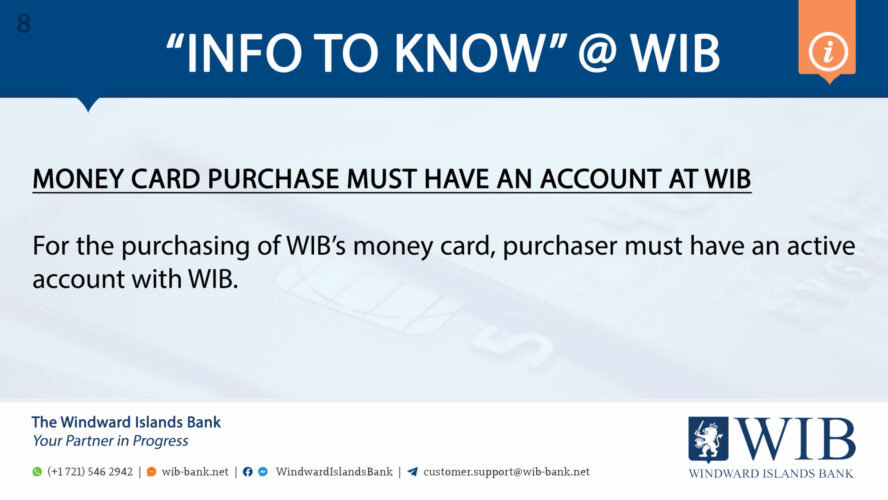 Info to know @ WIB - The Windward Islands Bank
