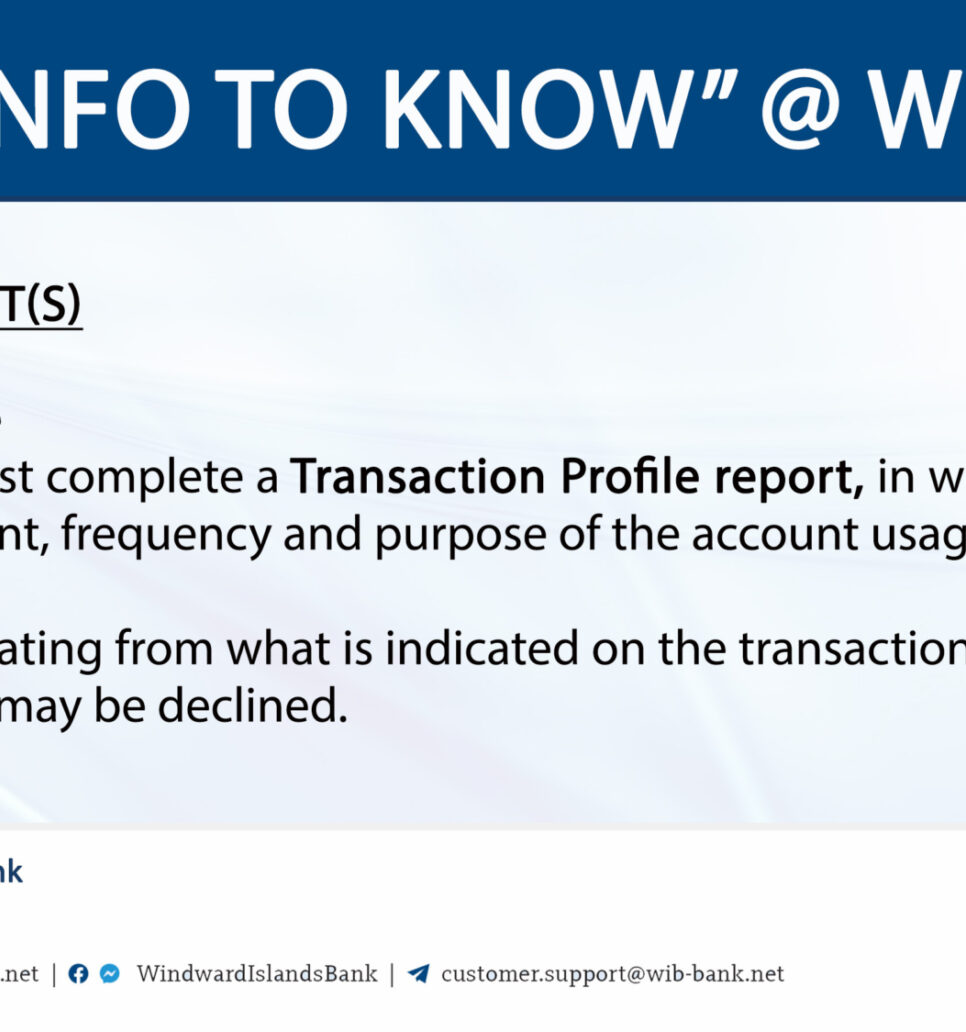 Info to know 3 - Commingling Activities - The Windward Islands Bank