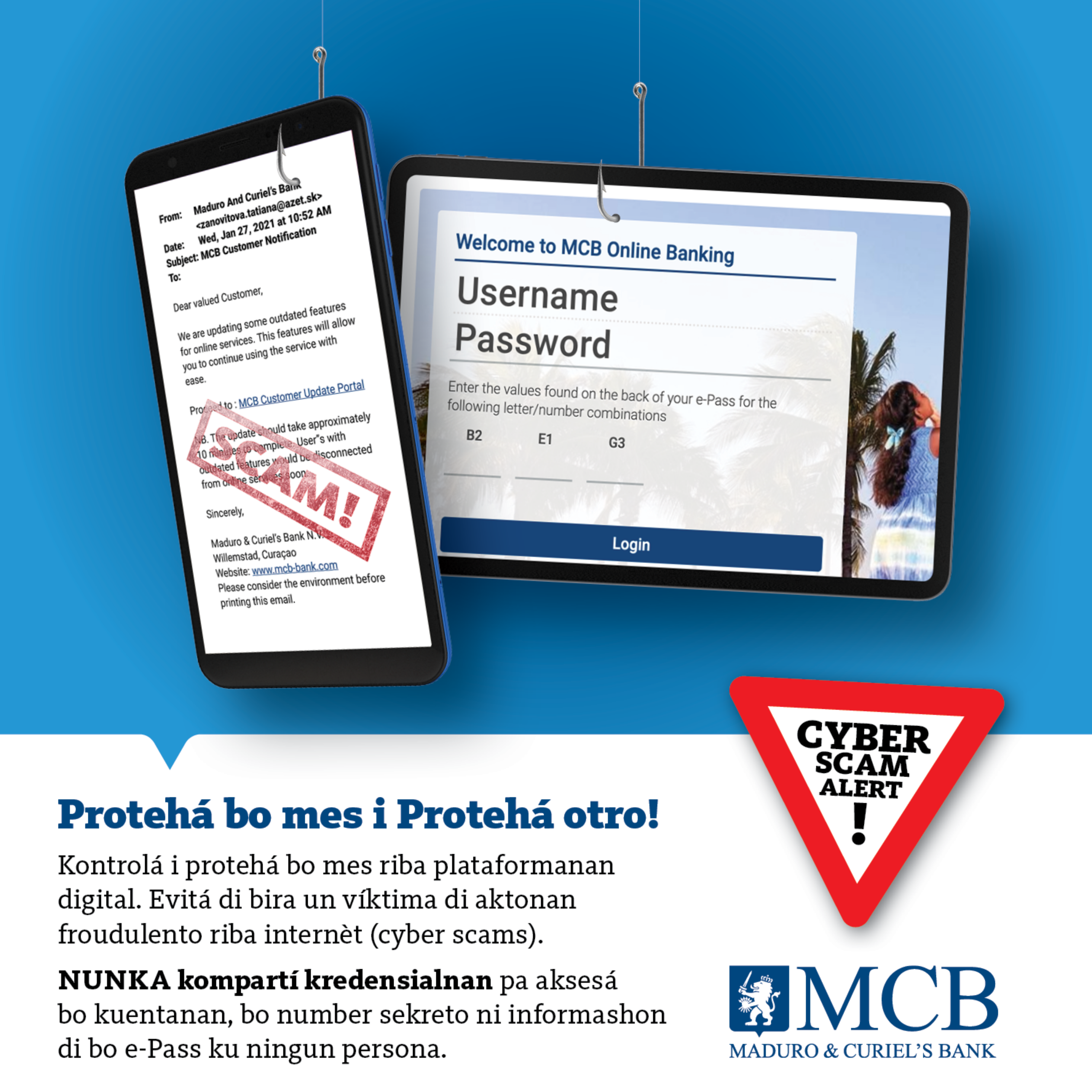 New Phishing scam - Maduro & Curiel’s Bank